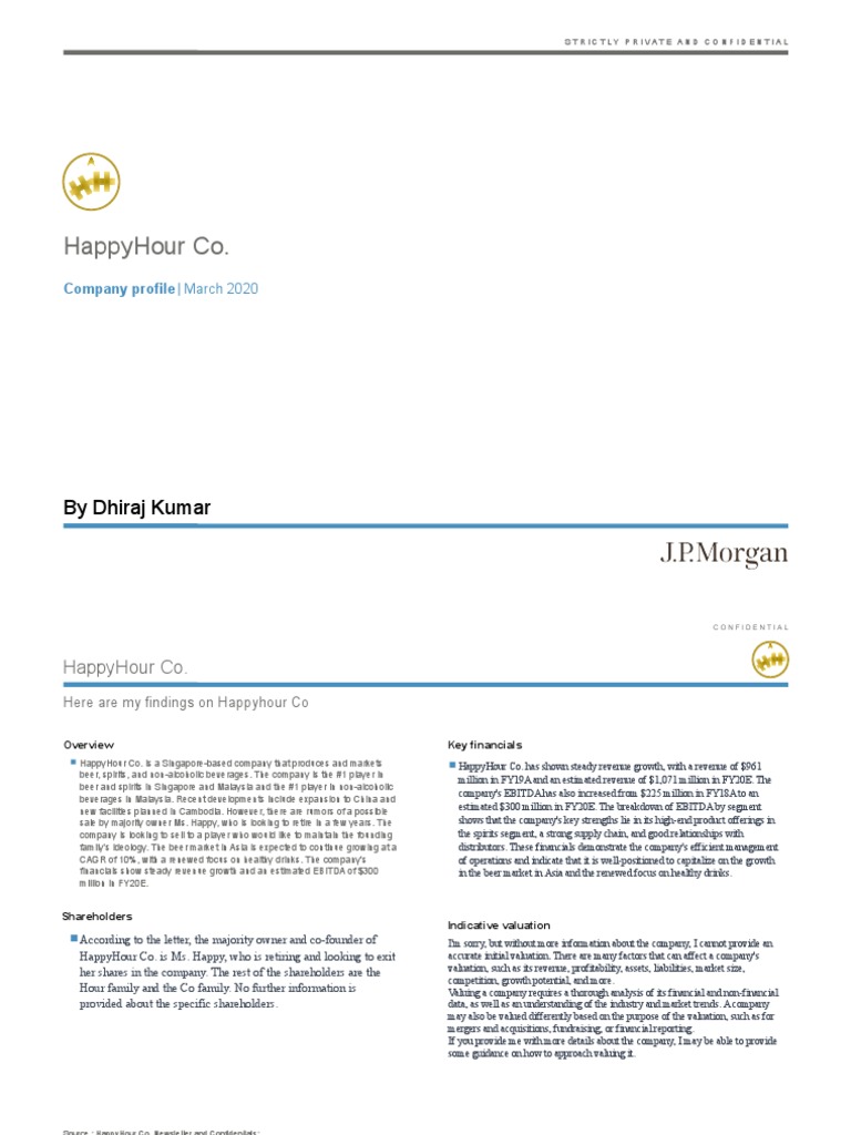 Task 2 - Company Overview Template v2 | PDF | Valuation (Finance ...