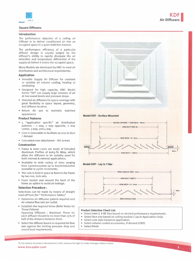KMC Air Outlets - Grills & Diffusers | Download Free PDF | Building Engineering | Equipment