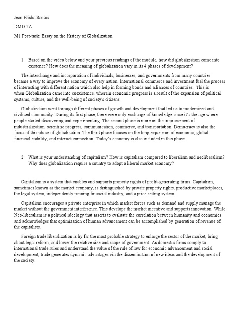 Phases and Impact of Globalization | PDF | Capitalism | Globalization