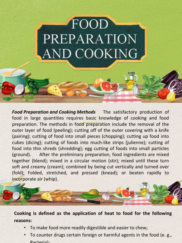 Prelim Week 4 Lesson Food Preparation and Cooking | PDF | Cooking | Soup