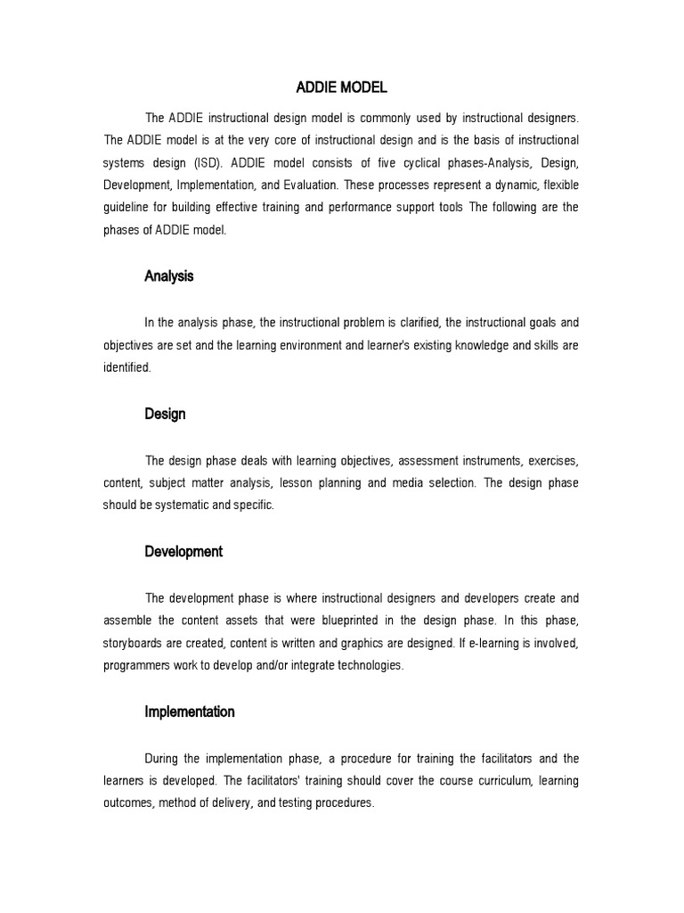 Midterm Week 4 Lesson Addie Model | PDF | Instructional Design | Learning