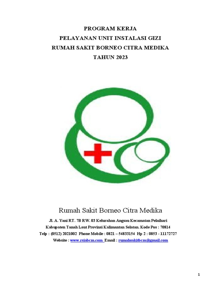 PROGRAM KERJA INSTALASI GIZI 2023 | PDF