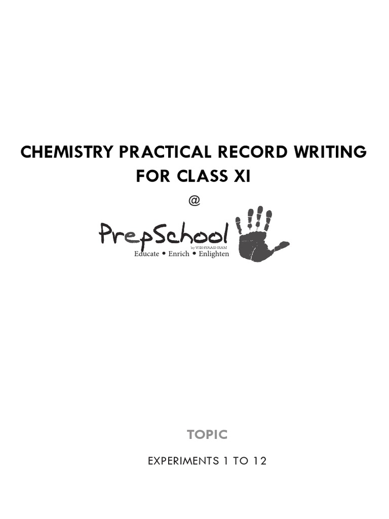 Chemistry - Practical Record Writing - Class XI | PDF | Titration ... Chemistry - Practical Record Writing - Class XI | PDF | Titration ...