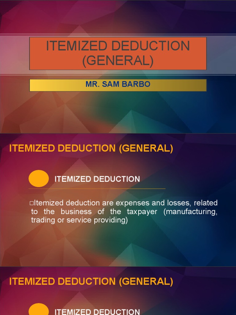Tax p2 - Itemized Deduction With Sample | PDF | Tax Deduction | Expense