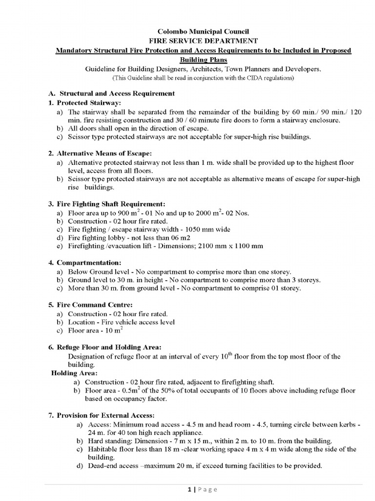 CMC Fire Dept. Requirement Guidelines | PDF