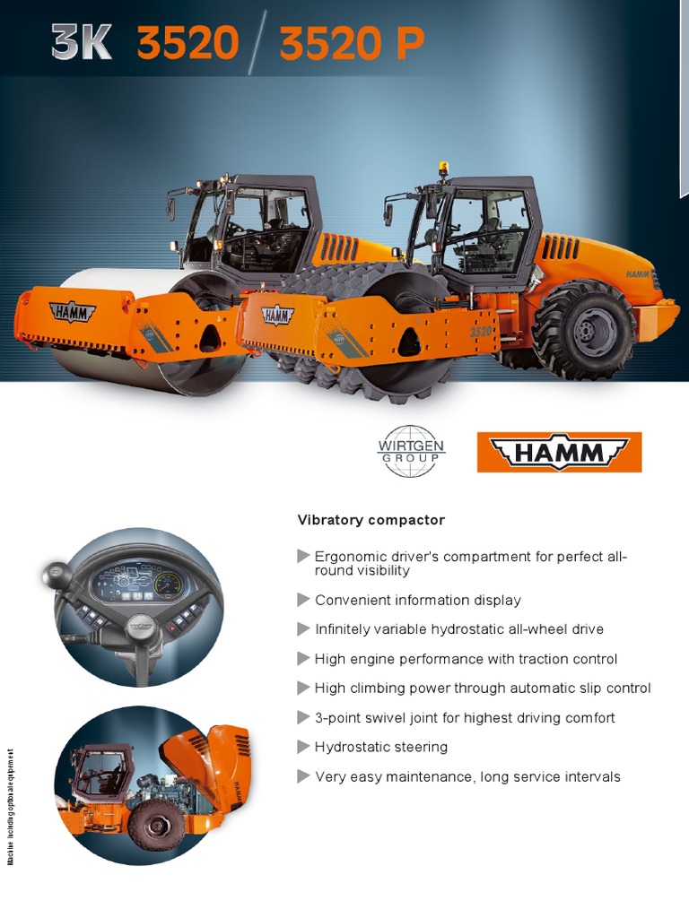 Vibratory Compactor 3520/3520 P Specs | PDF | Horsepower | Axle