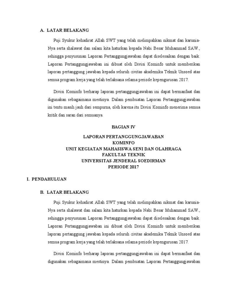 Contoh LPJ | PDF | Seni