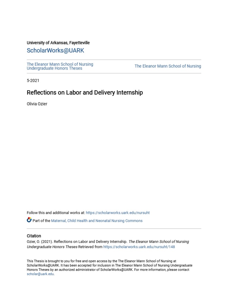 Reflections On Labor and Delivery Internship | PDF | Breastfeeding ...