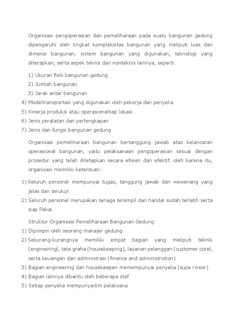 Sistem Pemeliharaan Gedung | PDF
