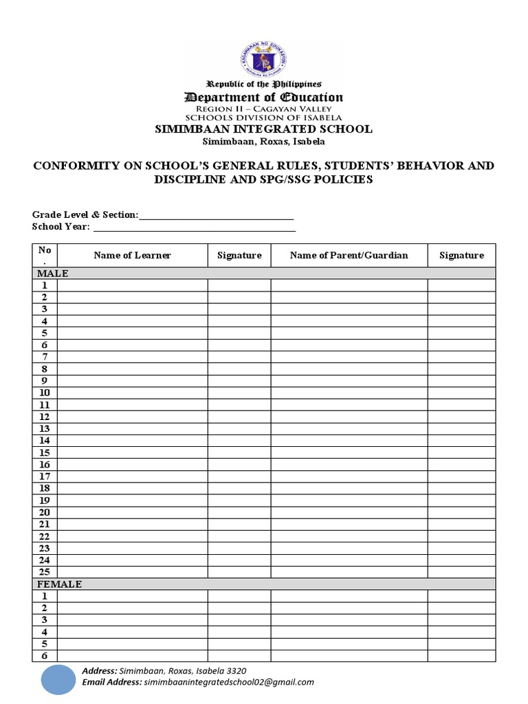 Conformity On School Policies | PDF