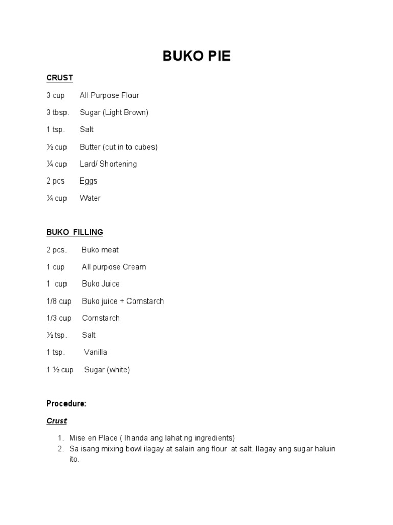 Buko Pie | PDF