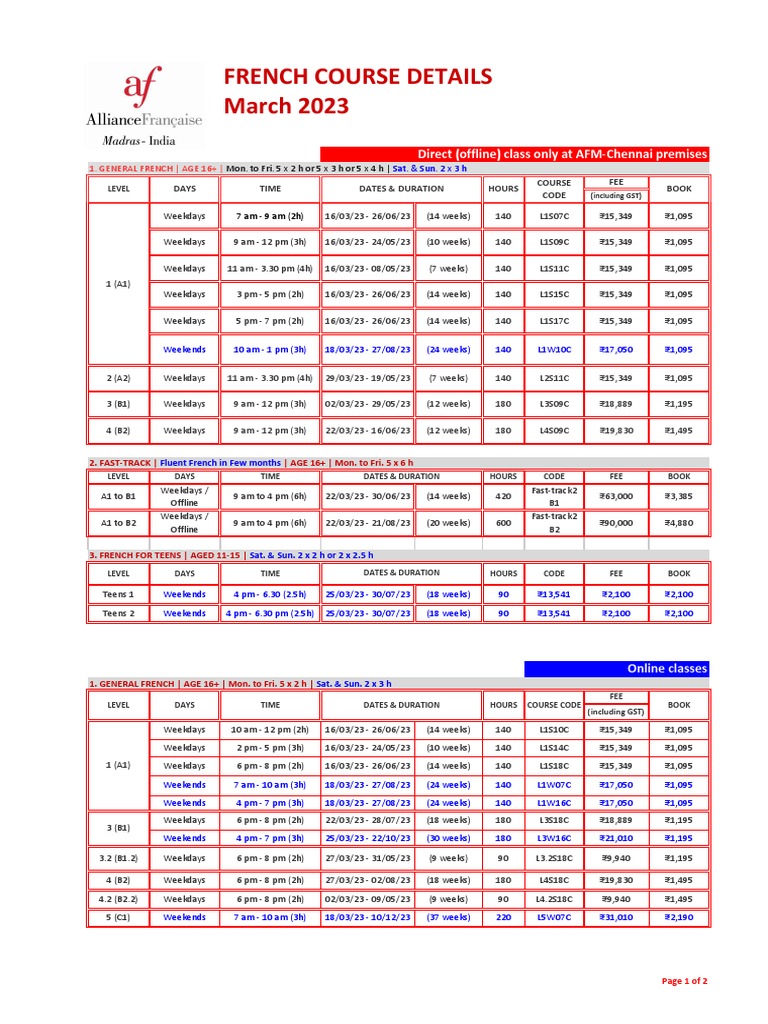 MARCH 2023 Monthly-Course-Details PDF | PDF