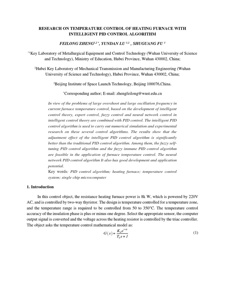 Research On Temperature Control of Heating Furnace | PDF | Rectifier | Electronic Engineering