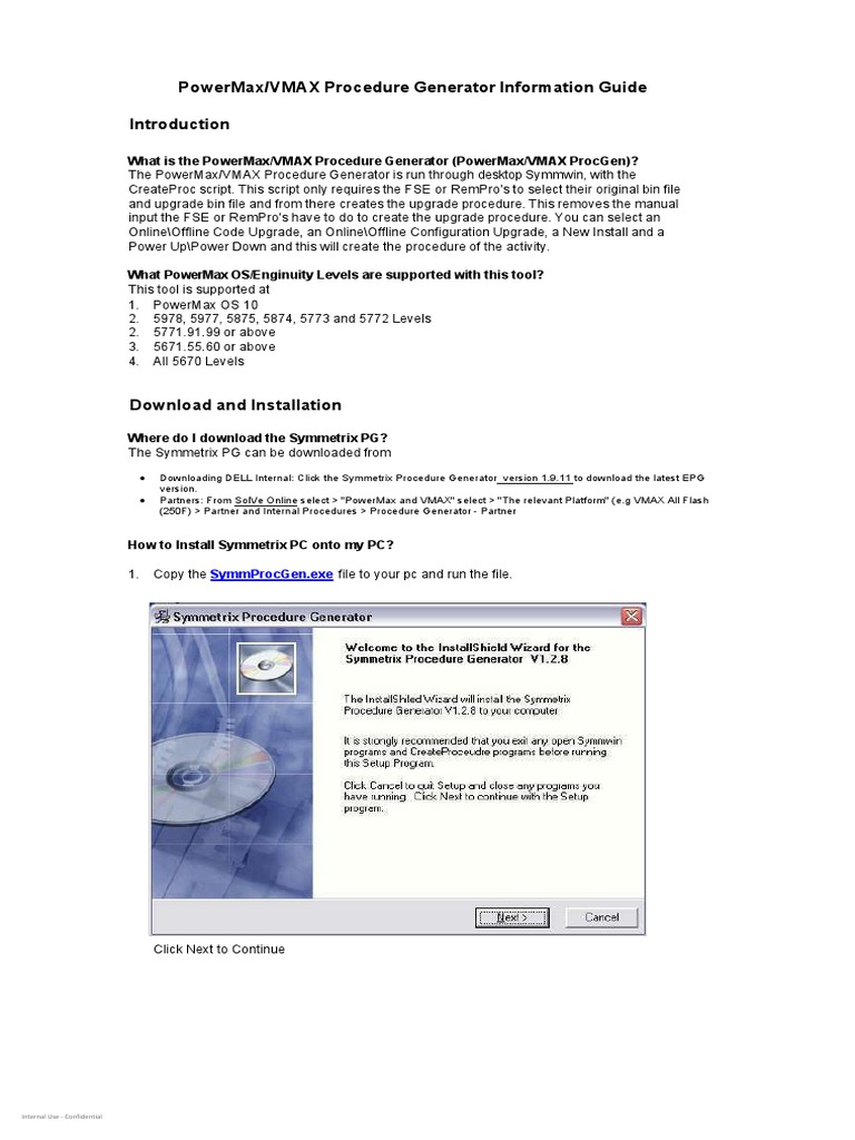 Symmetrix Procedure Generator Information Guide | PDF | Computer File | Online And Offline