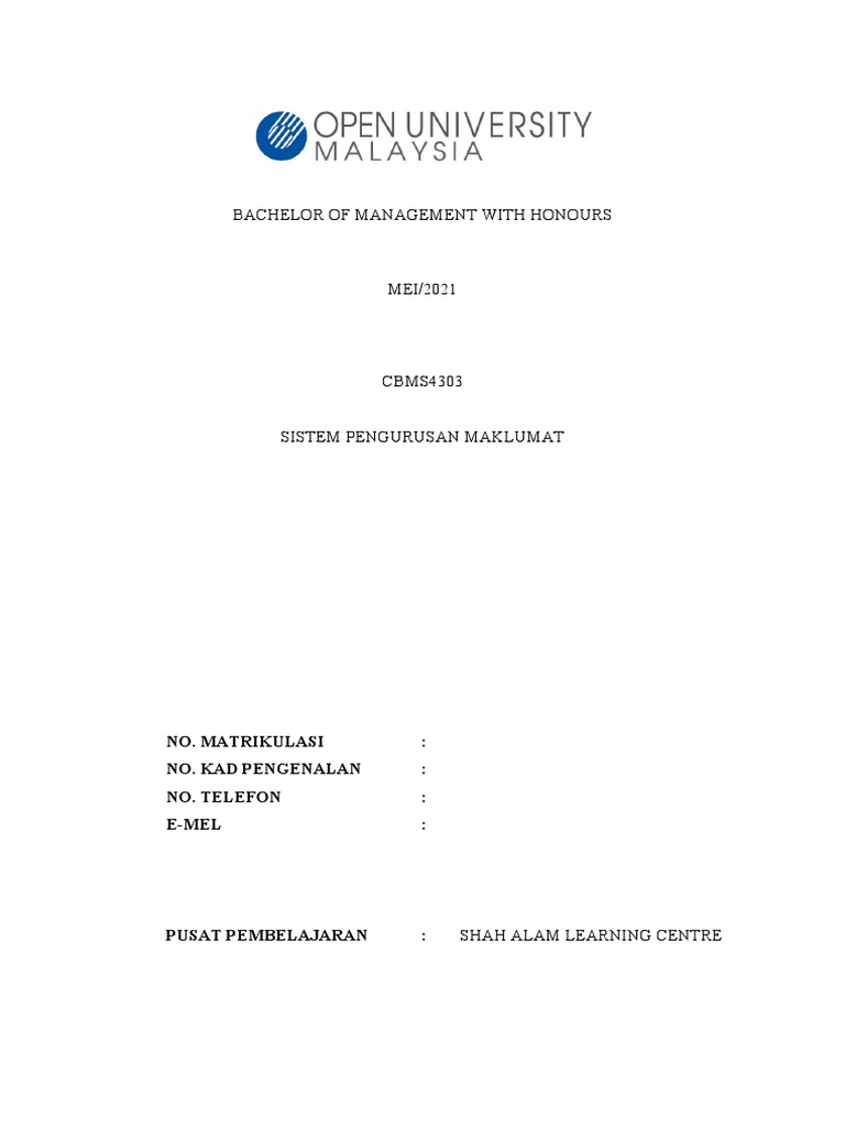Assignment Template - Eng & BM - Sept20 | PDF