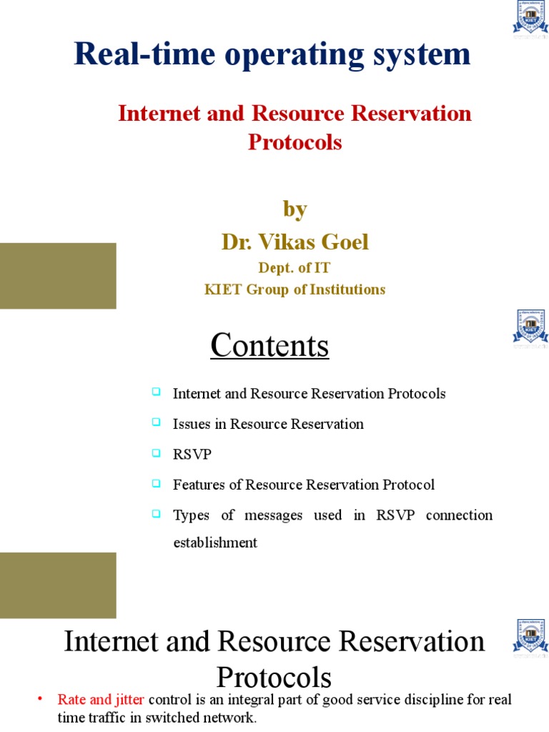 Real-Time Resource Reservation Protocols | PDF | Computer Network ...