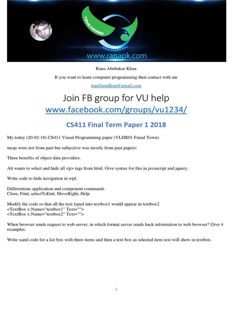 CS411 FinalTerm 2018 sharedByStudents | PDF | World Wide Web | Internet ... CS411 FinalTerm 2018 sharedByStudents | PDF | World Wide Web | Internet ...