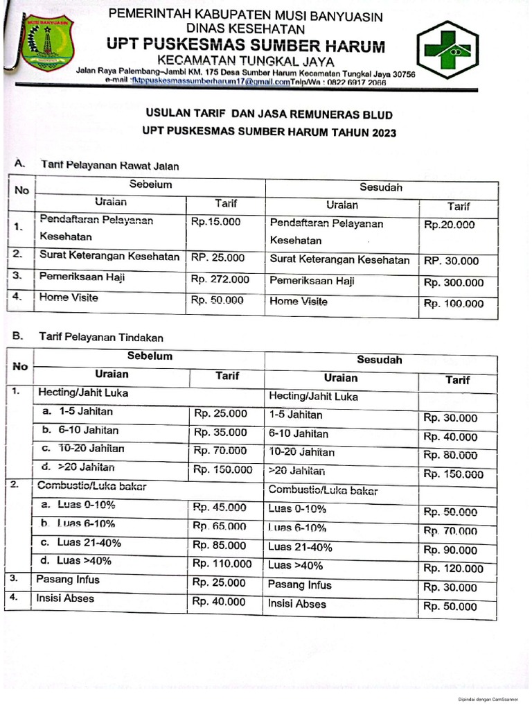 Usulan Tarif Blud Baru | PDF