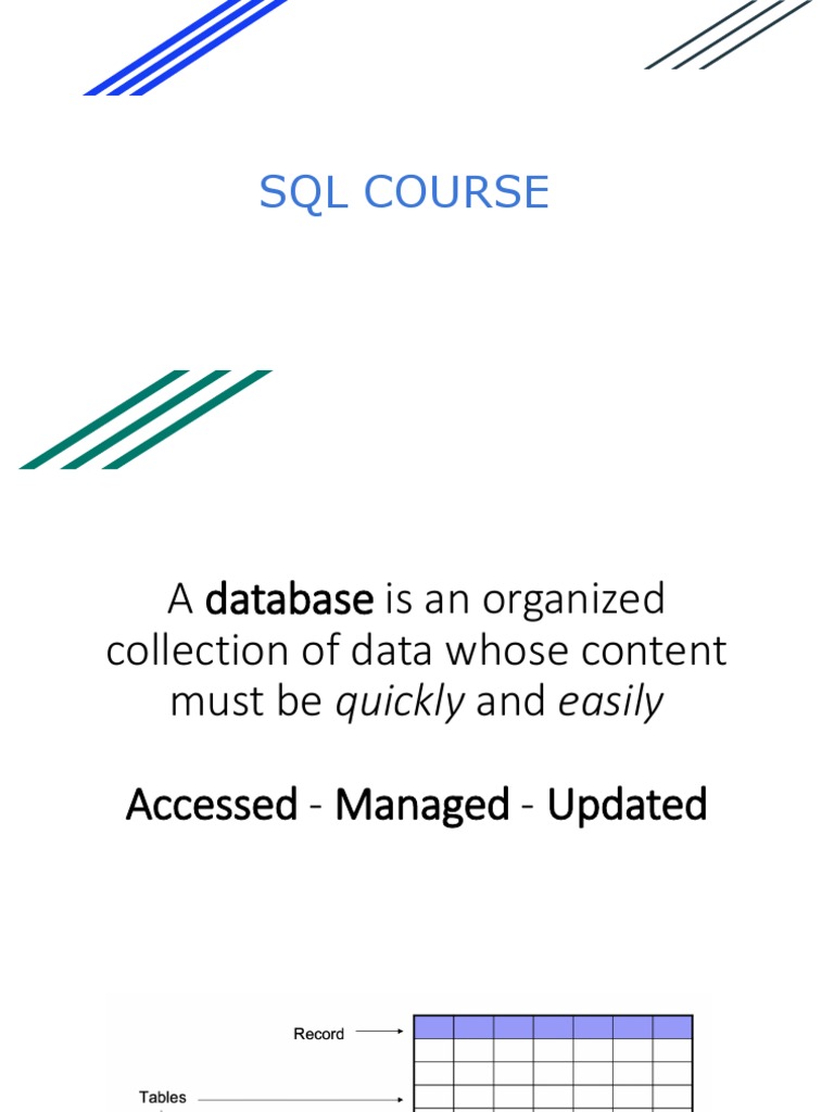 Sql Course Download Free Pdf Relational Database Databases 