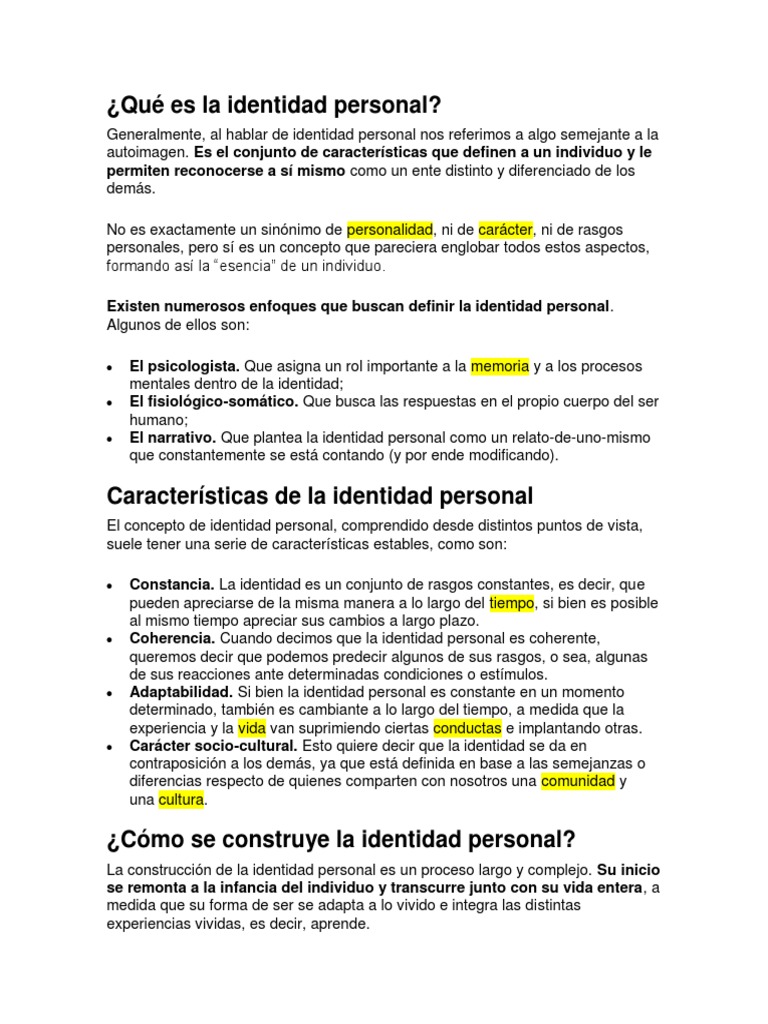 Lo que define a un individuo: Un análisis de la identidad personal ...