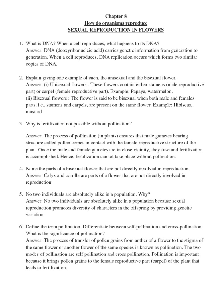Sexual Reproduction in Plants CLASS 10 | PDF | Seed | Flowers