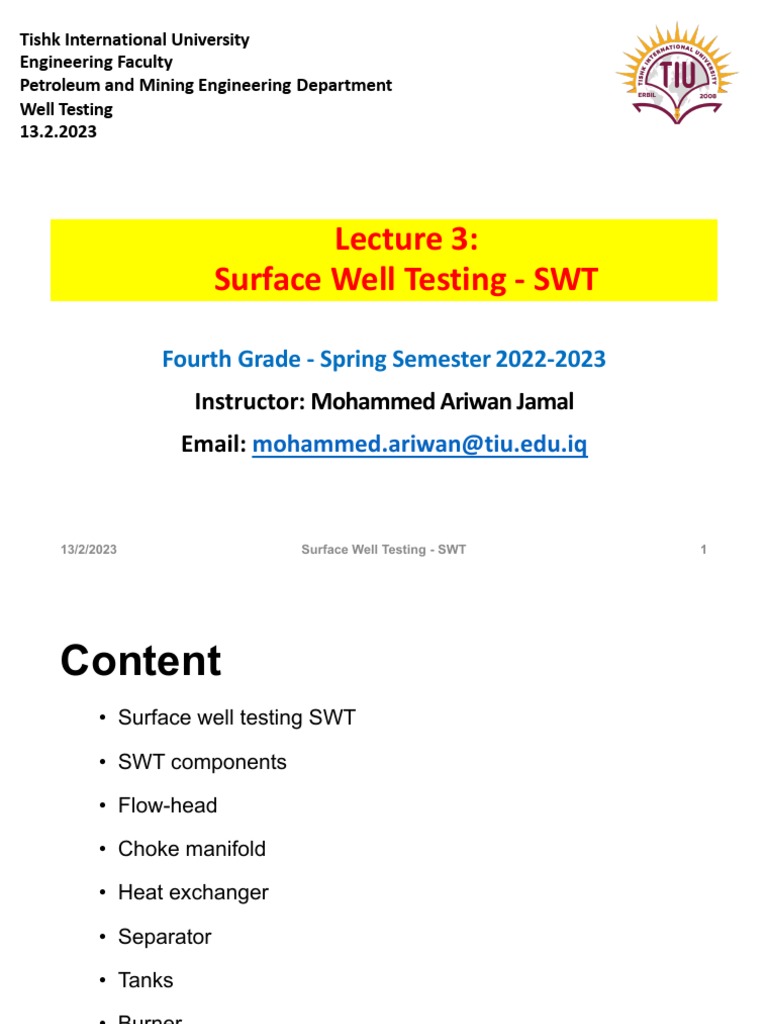 PTR 432 L3 Surface Well Testing SWT | PDF | Heat Exchanger | Steam