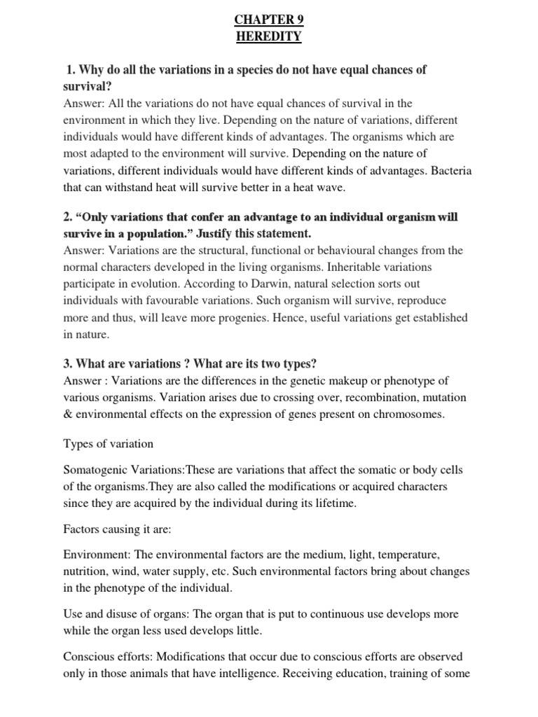 Heredity (Genetics) CLASS 10 | PDF | Dominance (Genetics) | Genetic ...