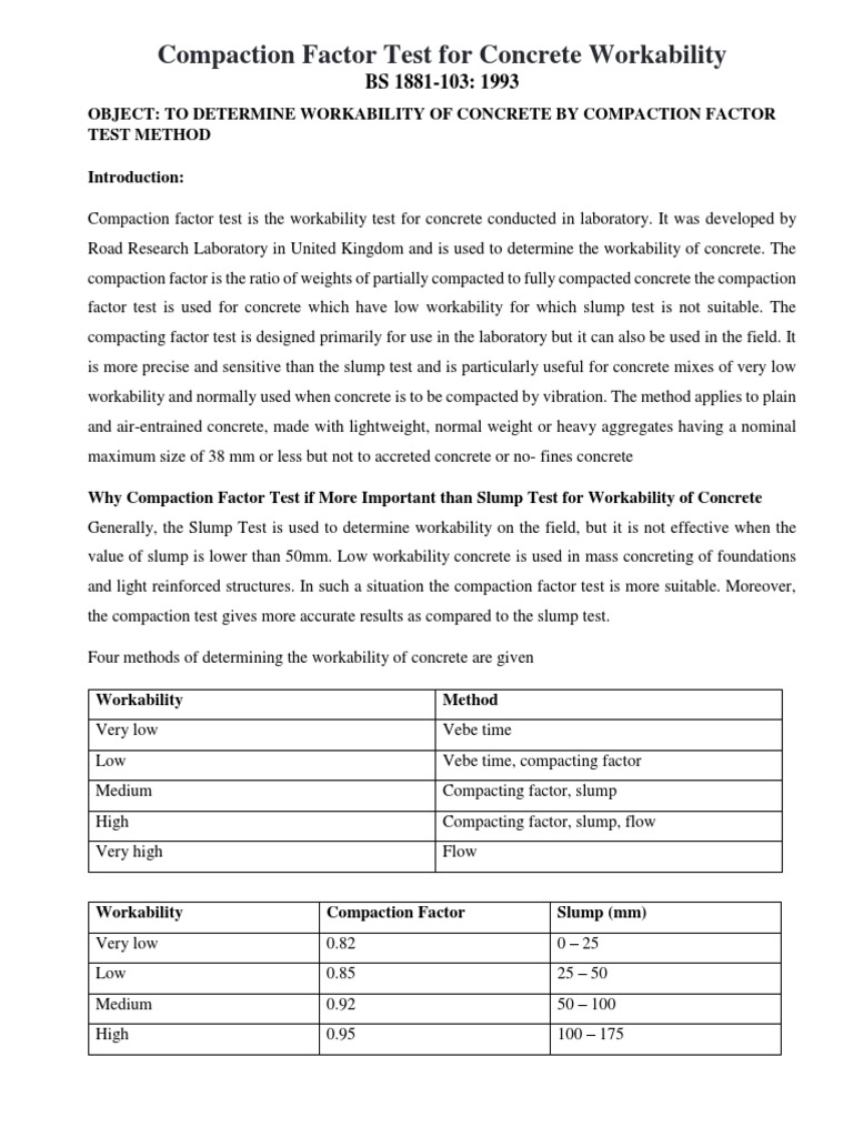 Compacting Factor Test | PDF