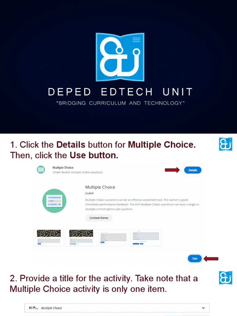 Create H5P Gamified Activities Guide | PDF | Multiple Choice | Software ...
