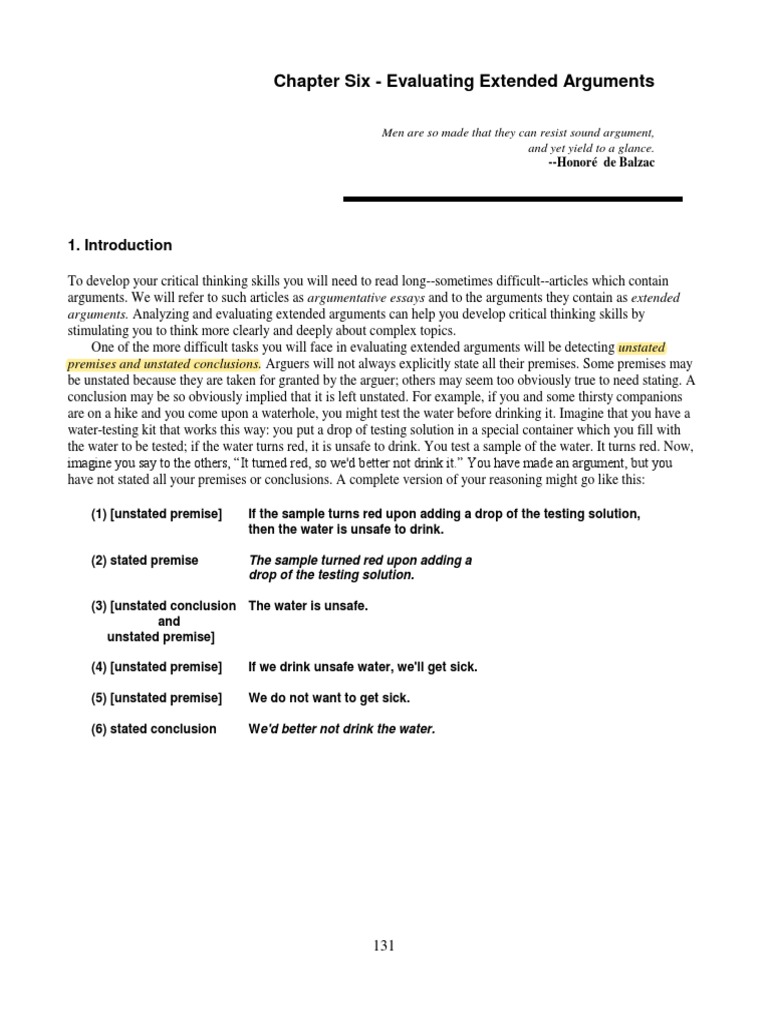 Online Notes Evaluating Extended Argument | PDF | Argument | Violence
