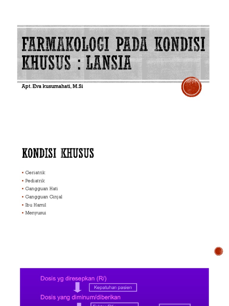 Penggunaan Obat PADA KONDISI KHUSUS Lansia | PDF | Sains & Matematika