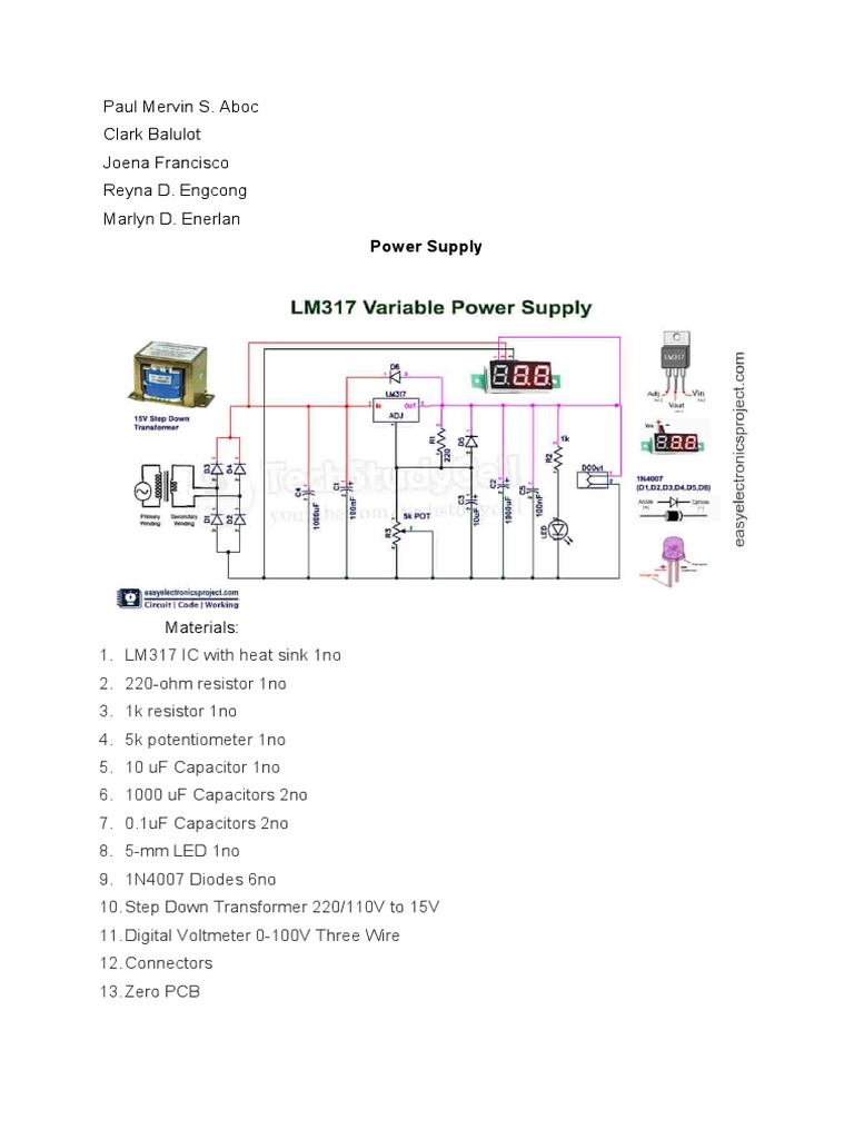 LM317 Voltage Regulator Circuit | PDF | Technology & Engineering