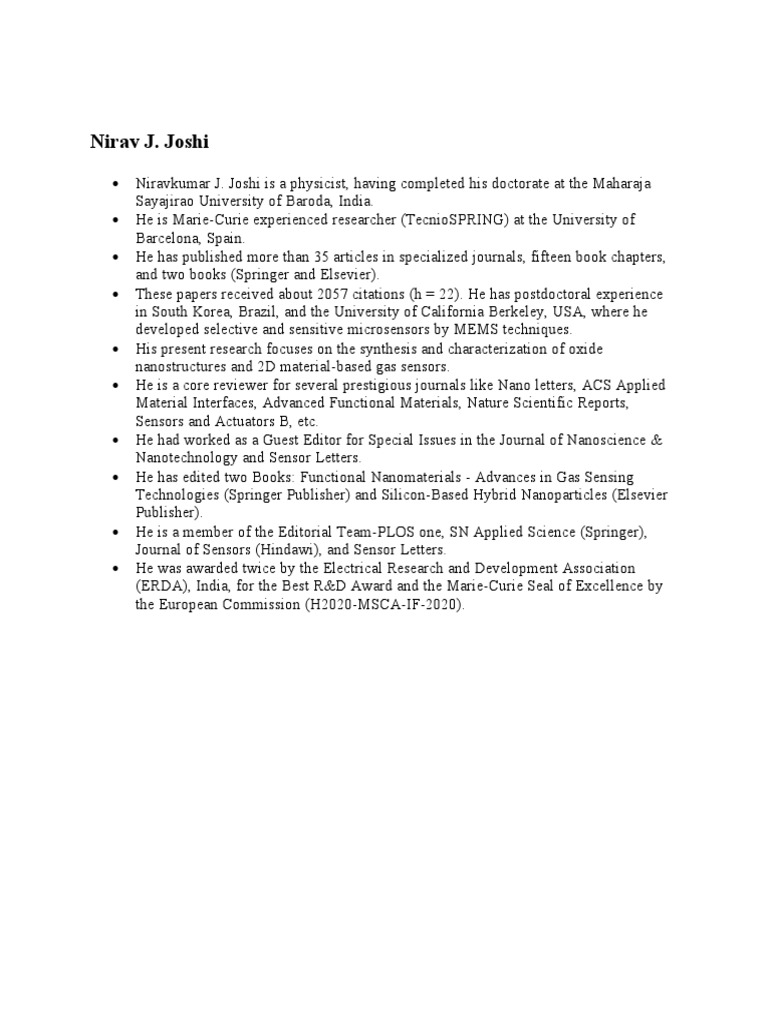 Nirav Joshi | PDF Nirav Joshi | PDF