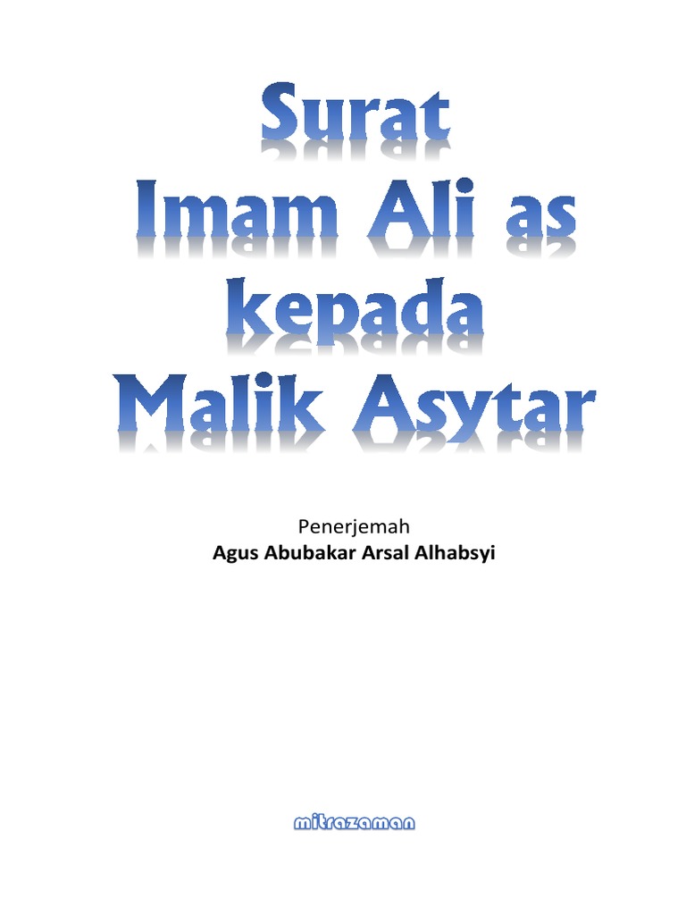 Surat Imam Ali kepada Malik Asytar | PDF