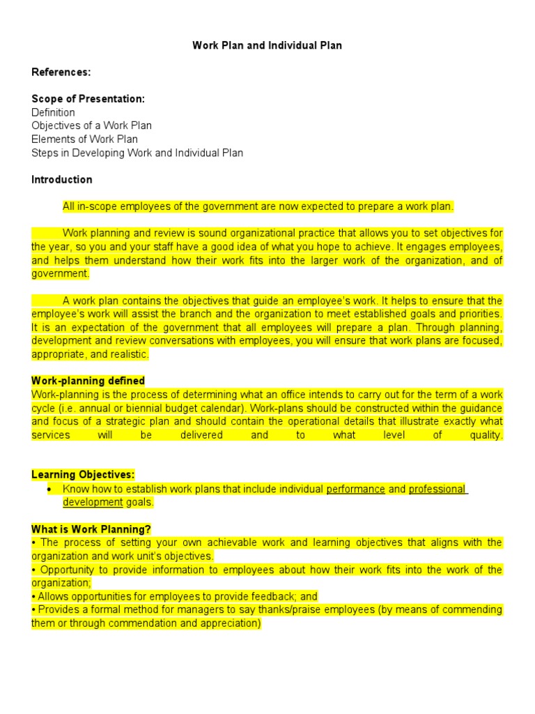 Guide to Creating Employee Work Plans | PDF | Goal | Risk