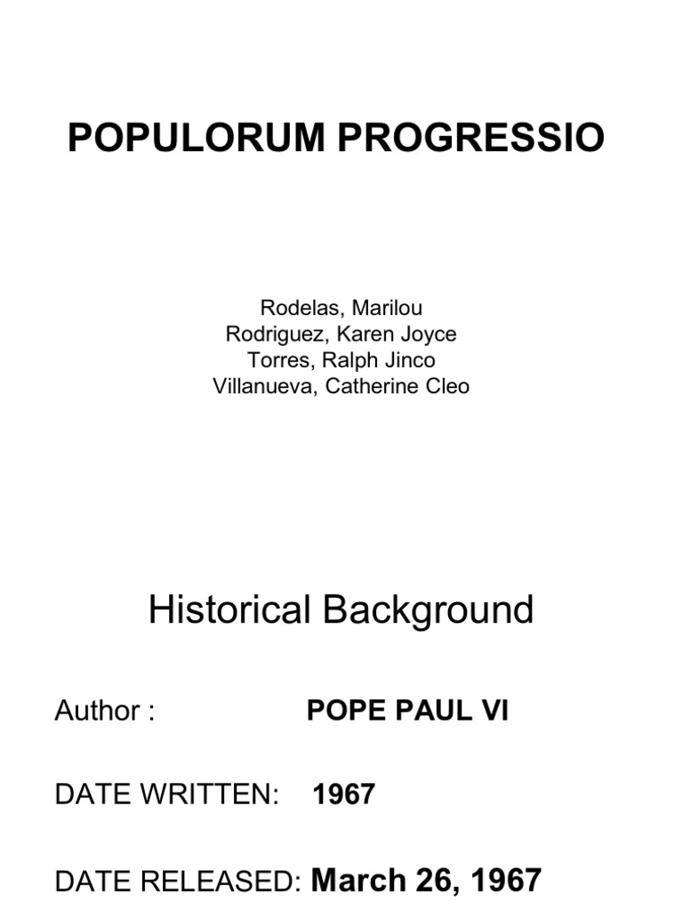 Populorum Progressio | PDF