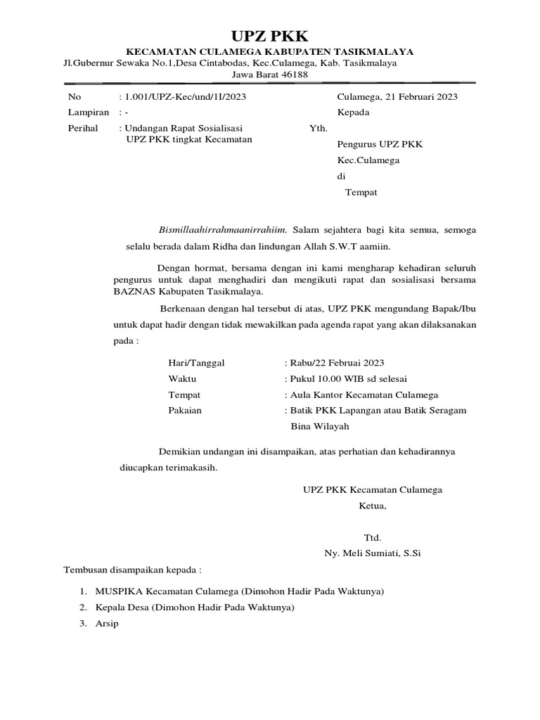 UPZ - Undangan | PDF