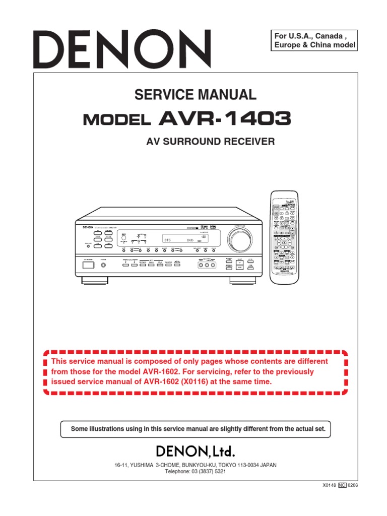 Denon AVR 1403 Service Manual | PDF | Frequency Modulation | Electronics