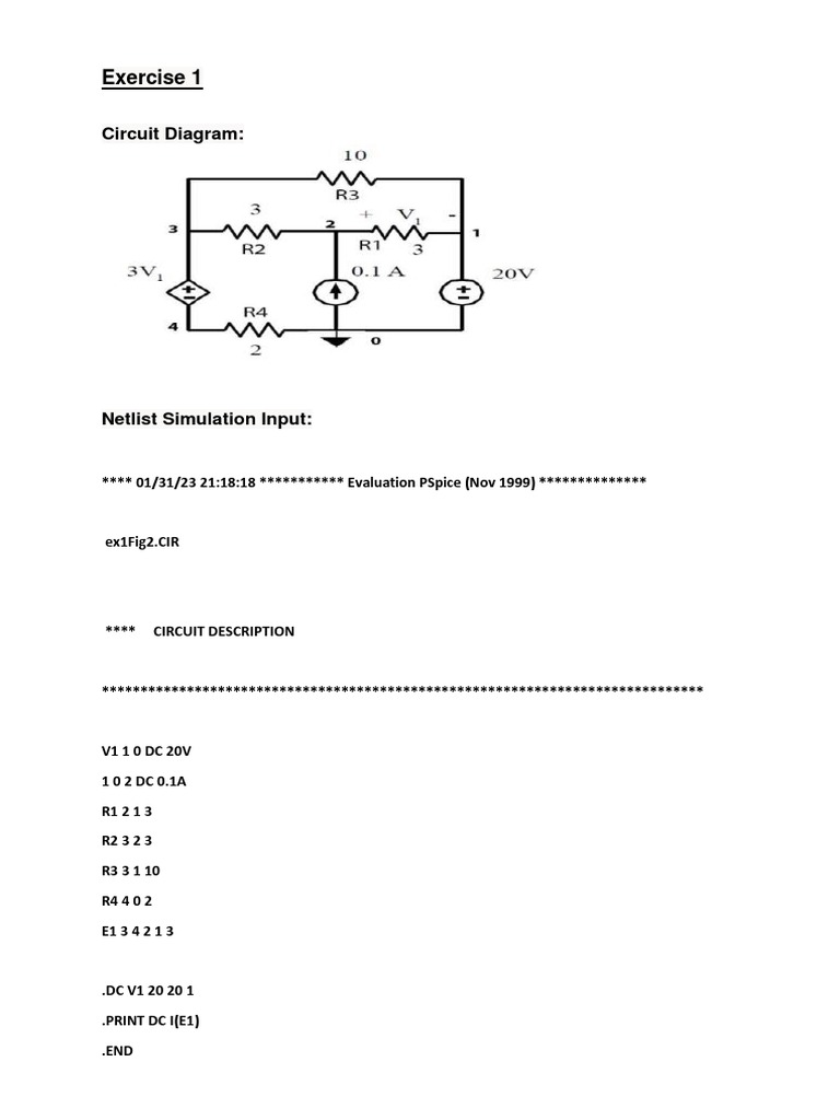 EEE Software Lab Report On Pspice | PDF | Electronic Design | Analog Circuits