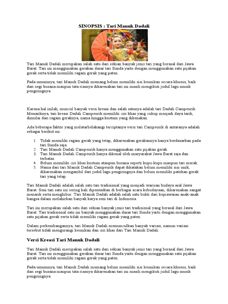 Tari Manuk Dadali | PDF