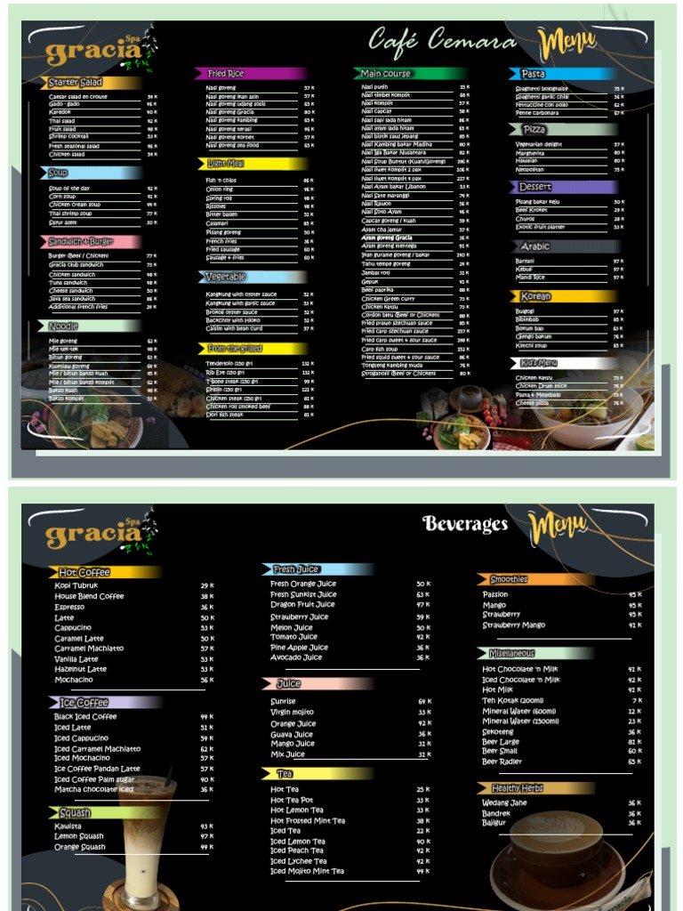 Daftar Menu Food | PDF | Memasak | Hidangan Asia