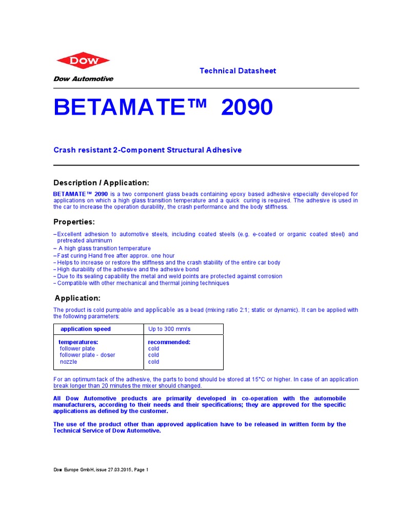 Betamate 2090 | PDF | Epoxy | Adhesive