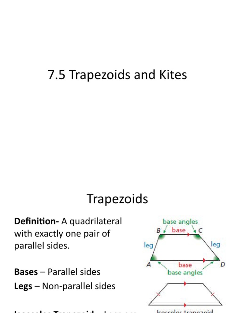 Trapezoids and Kites Geometry Theorems | PDF