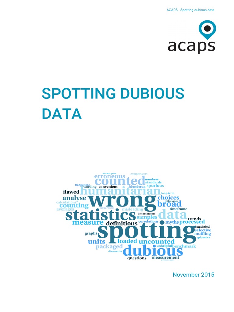 Guide to Spotting Dubious Data in Humanitarian Reporting | PDF | Survey ...