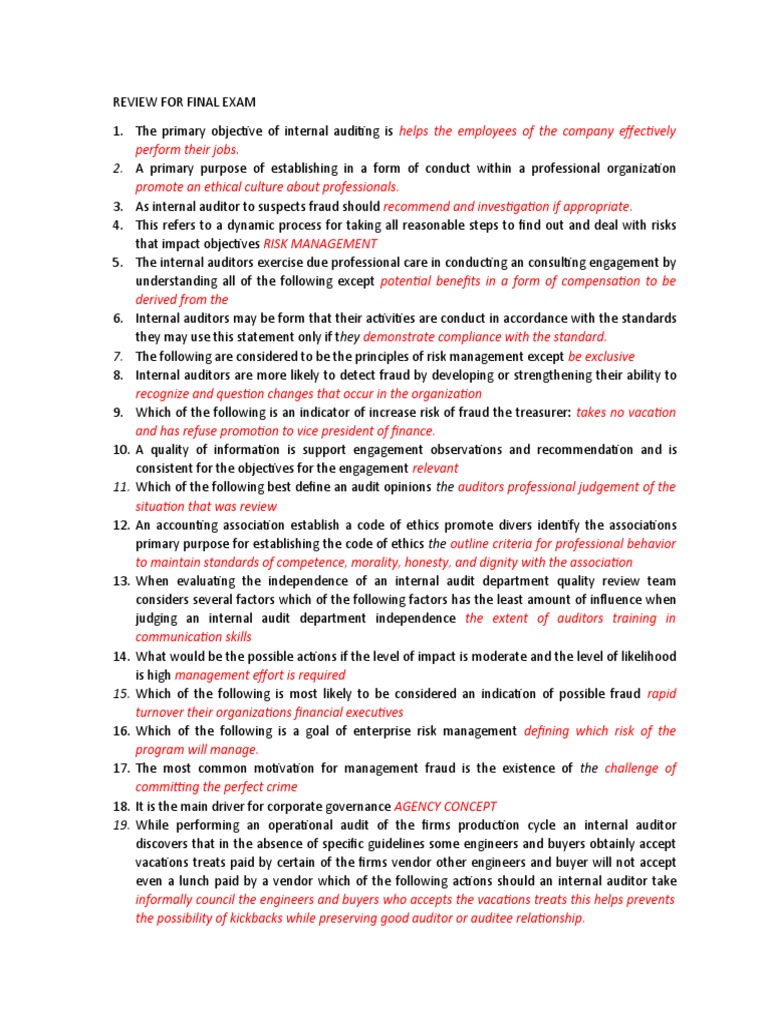 Internal Audit Notes Pdf