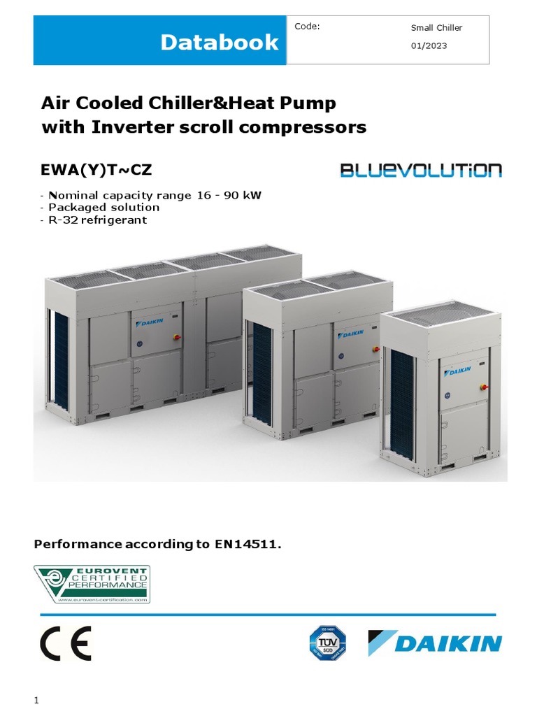 Daikin EWA(Y)T-CZ Chiller Specifications | PDF | Heat Exchanger ...