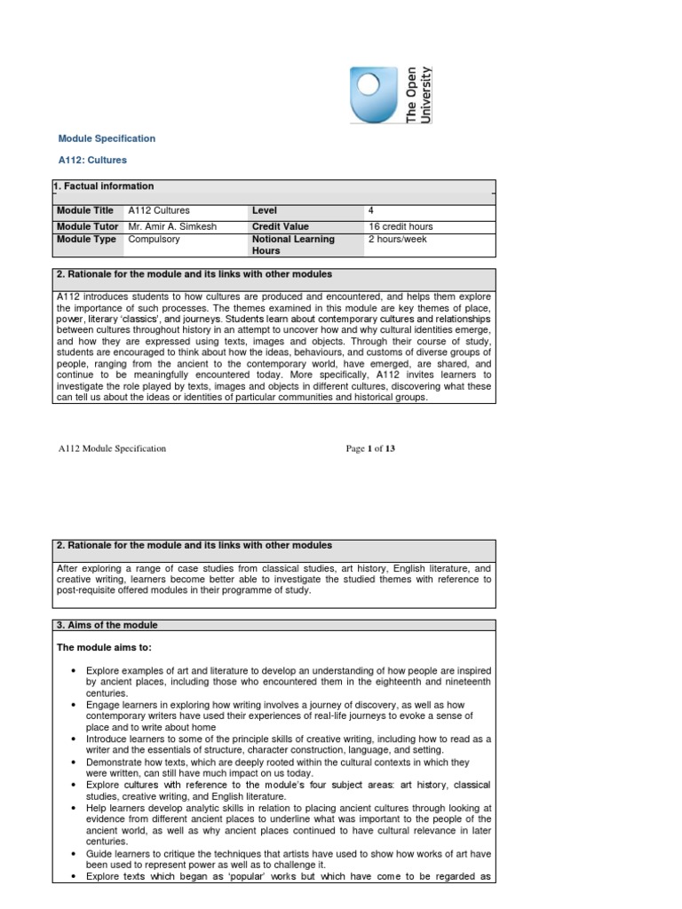 A112 Module Specification - Revalidated and Approved - Revised On 24-5 ...