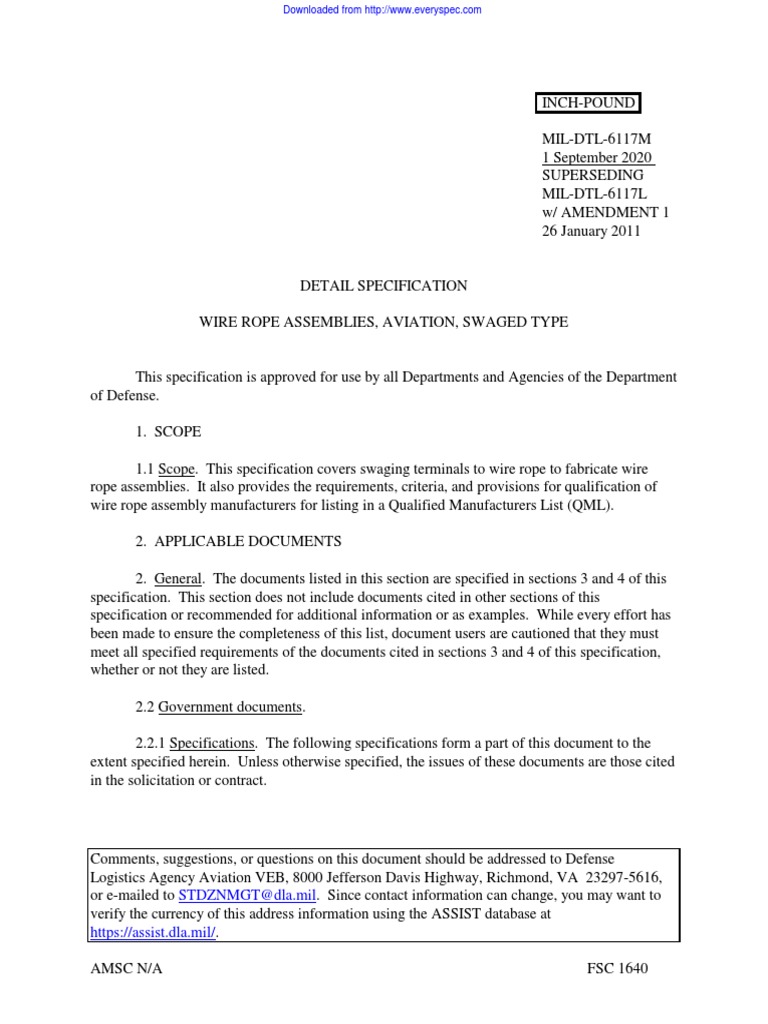 Mil DTL 6117M | PDF | Specification (Technical Standard) | Wire