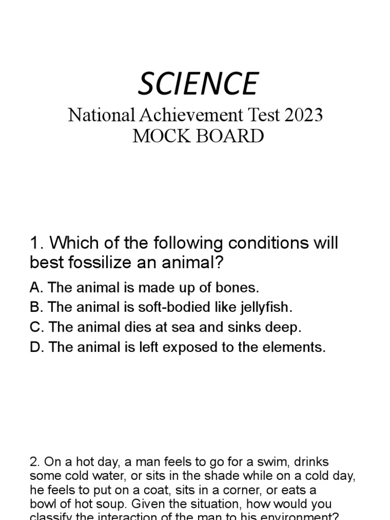 National Achievement Test 2023: Science | PDF | Atmosphere Of Earth ...
