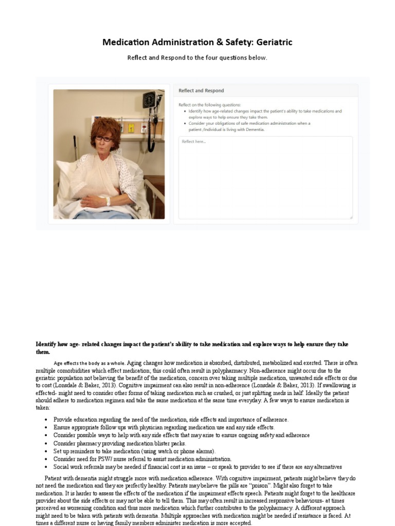 Medication Administration and Safety Geriatric | PDF | Geriatrics ...